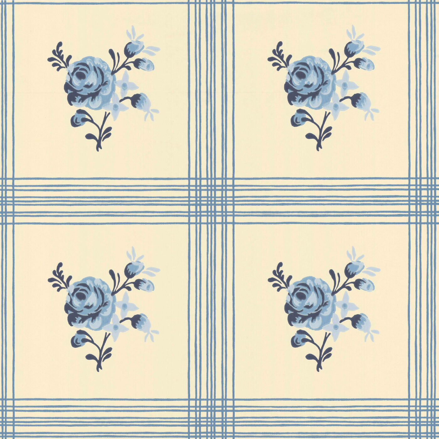 Rose Delft Blue - 33-84 – Scandinavian Wallpaper