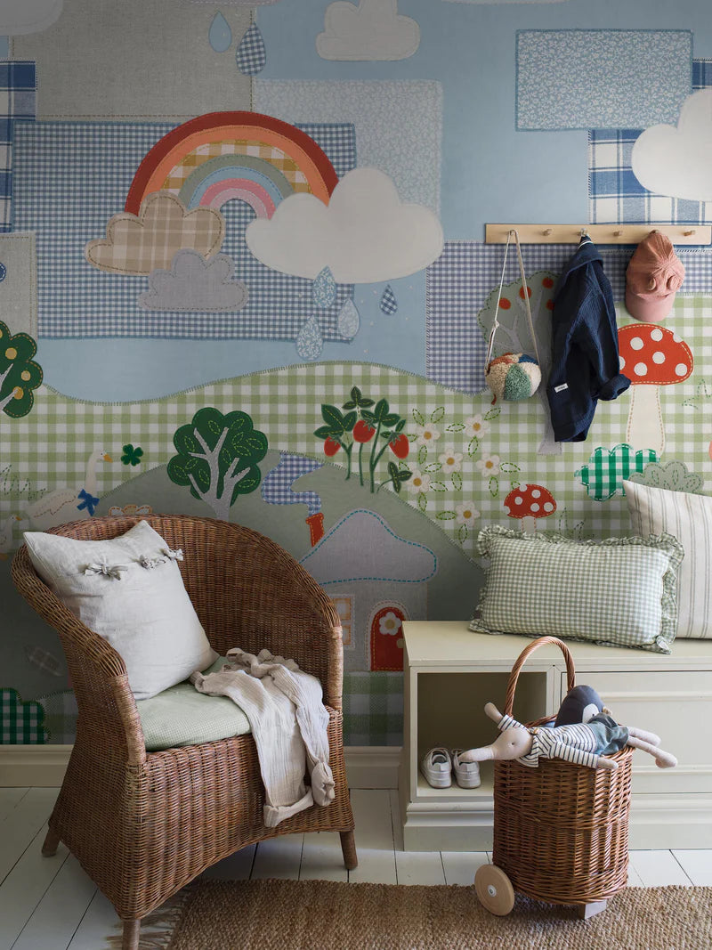 Cottage Patchwork - 9869W Mural – Scandinavian Wallpaper
